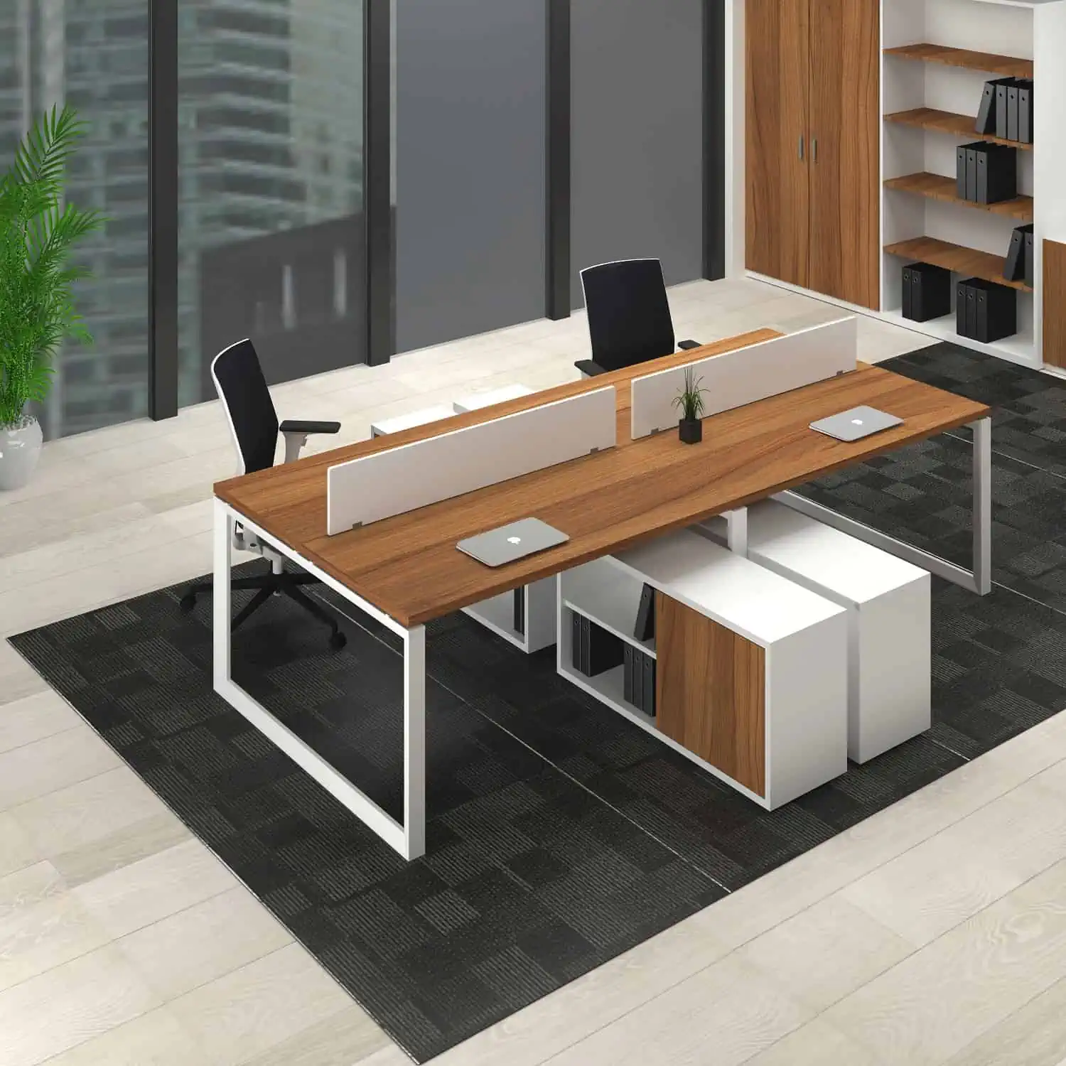 Cluster Workstation desks for 4 with Storage