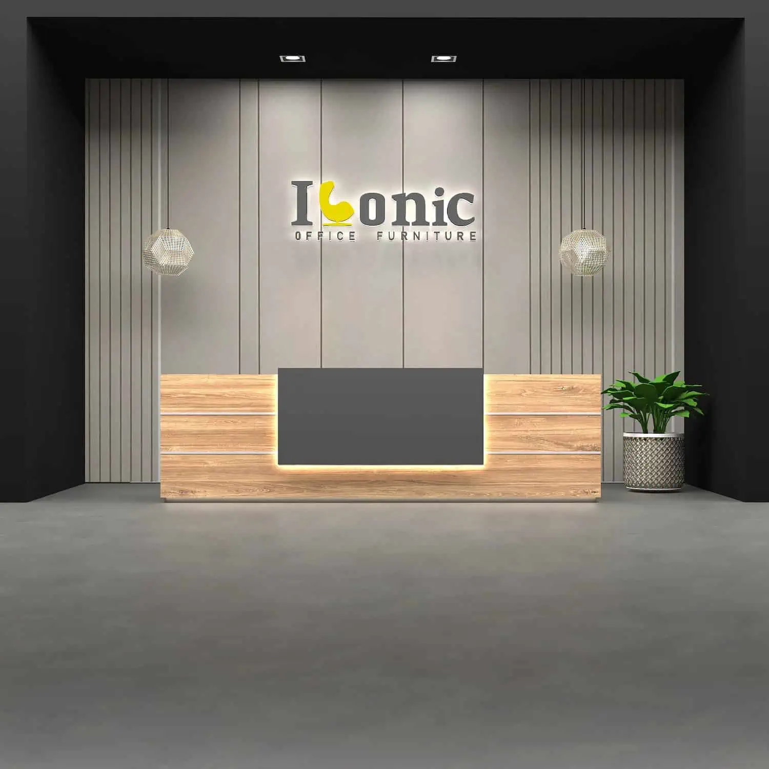 Nyke Black Reception Desk - Iconic Office Furniture Dubai